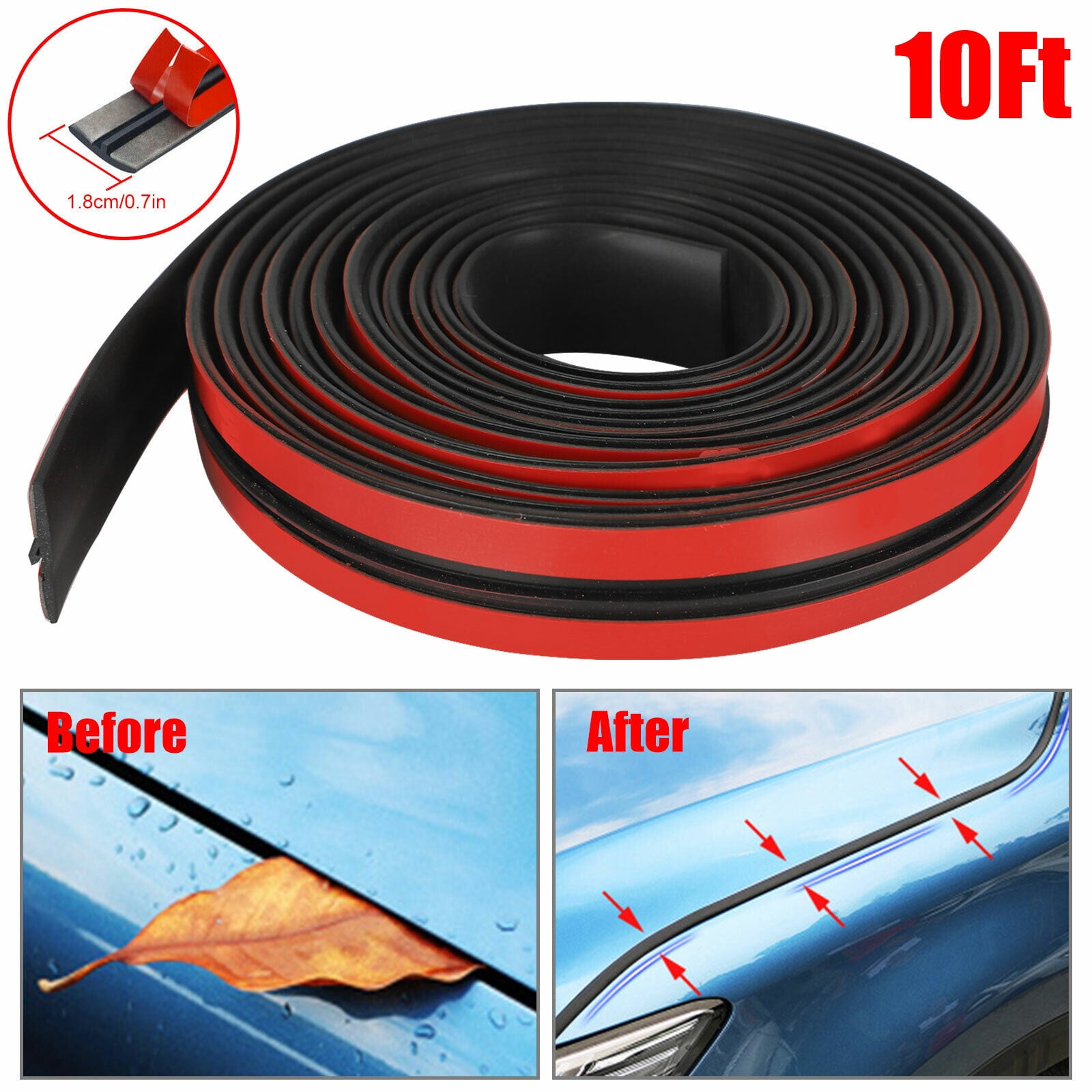 10FT Auto Car Rubber Front Rear Windshield Panel Seal Strip Sealed ...