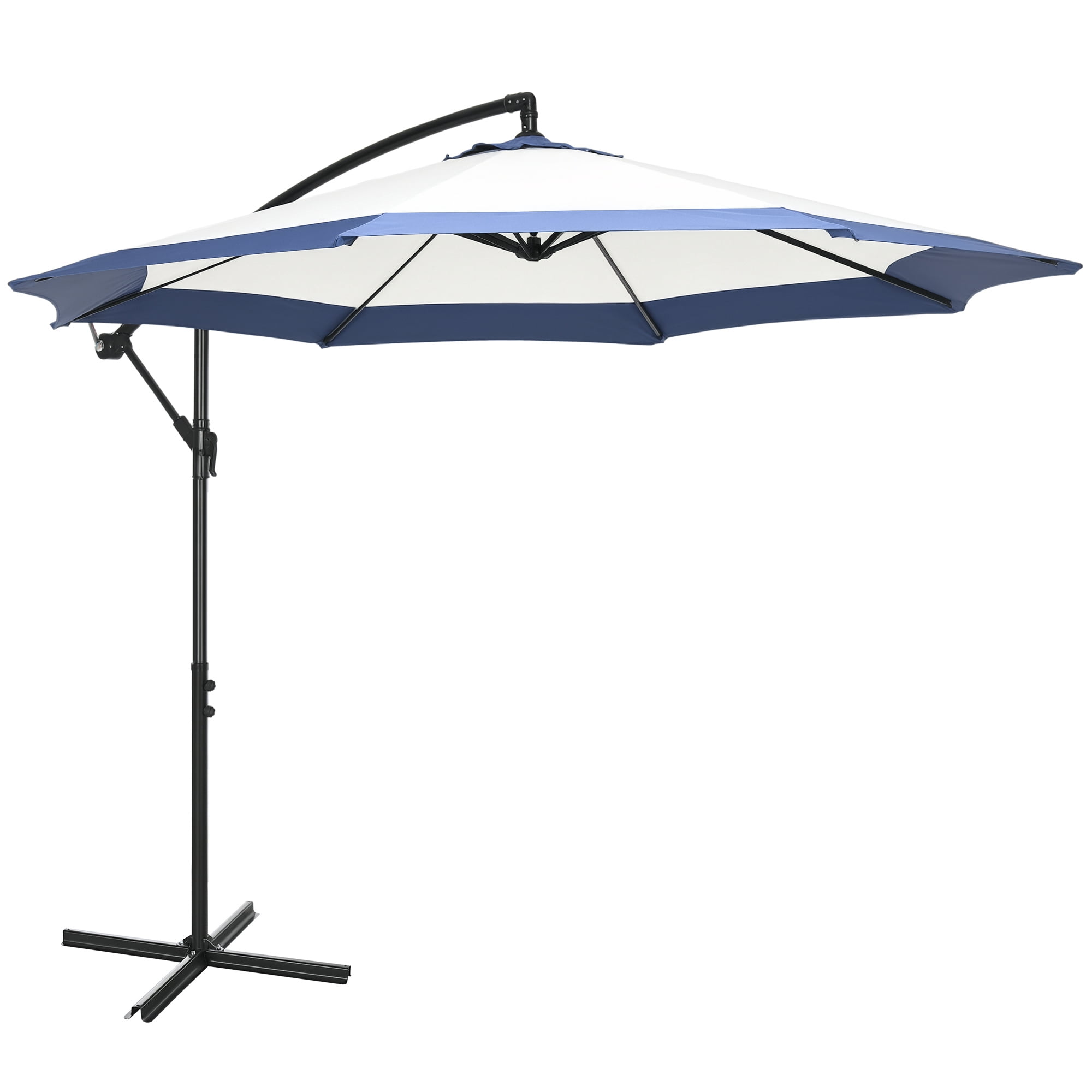 10FT Cantilever Umbrella, Offset Patio Umbrella with Crank and Cross ...
