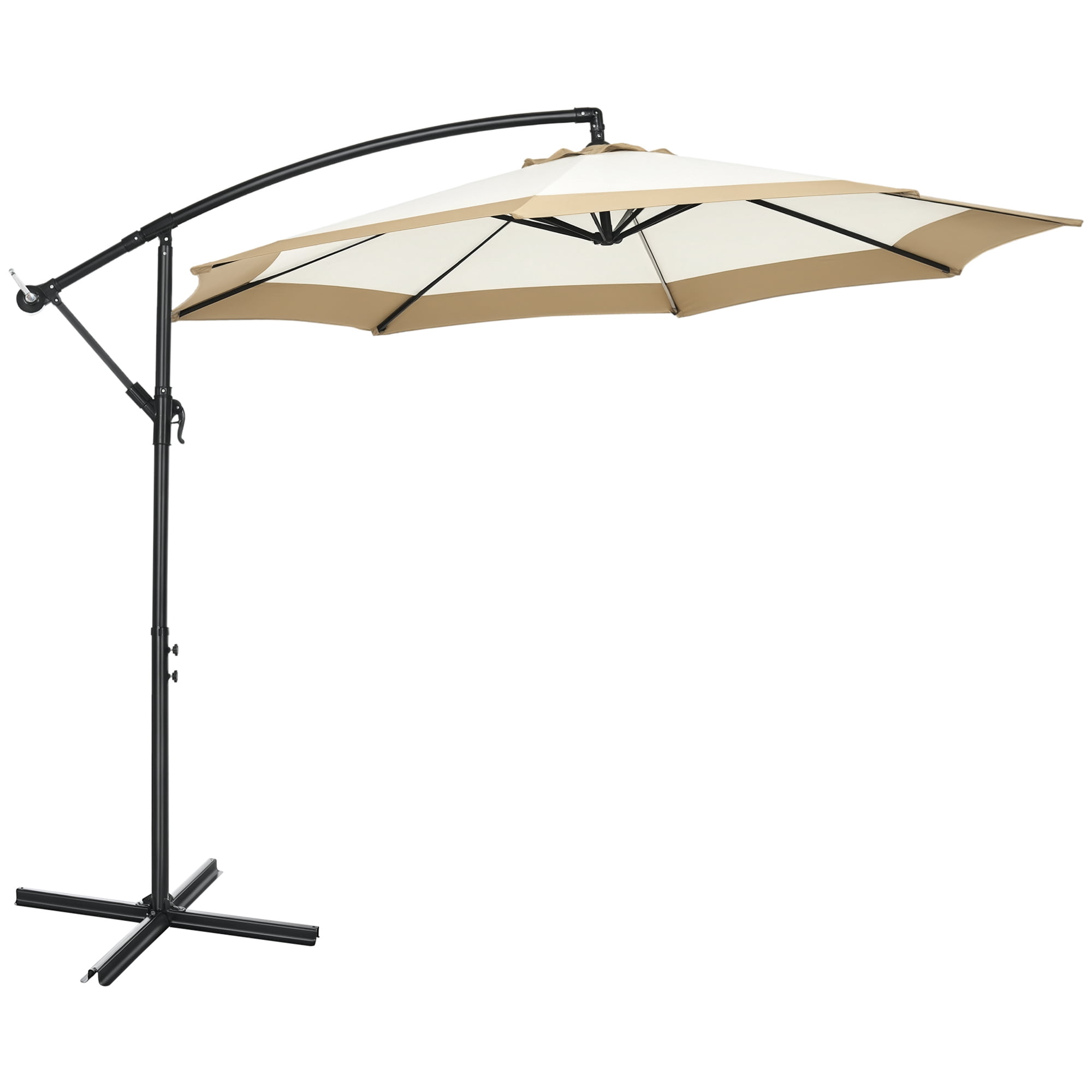 10FT Cantilever Umbrella, Offset Patio Umbrella with Crank and Cross ...