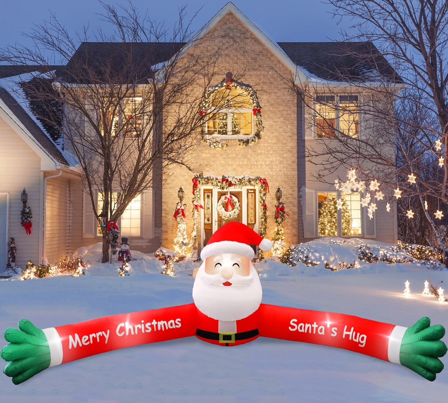 10FT Christmas Inflatable Santa Claus Outdoor Decorations, Hug Santa ...