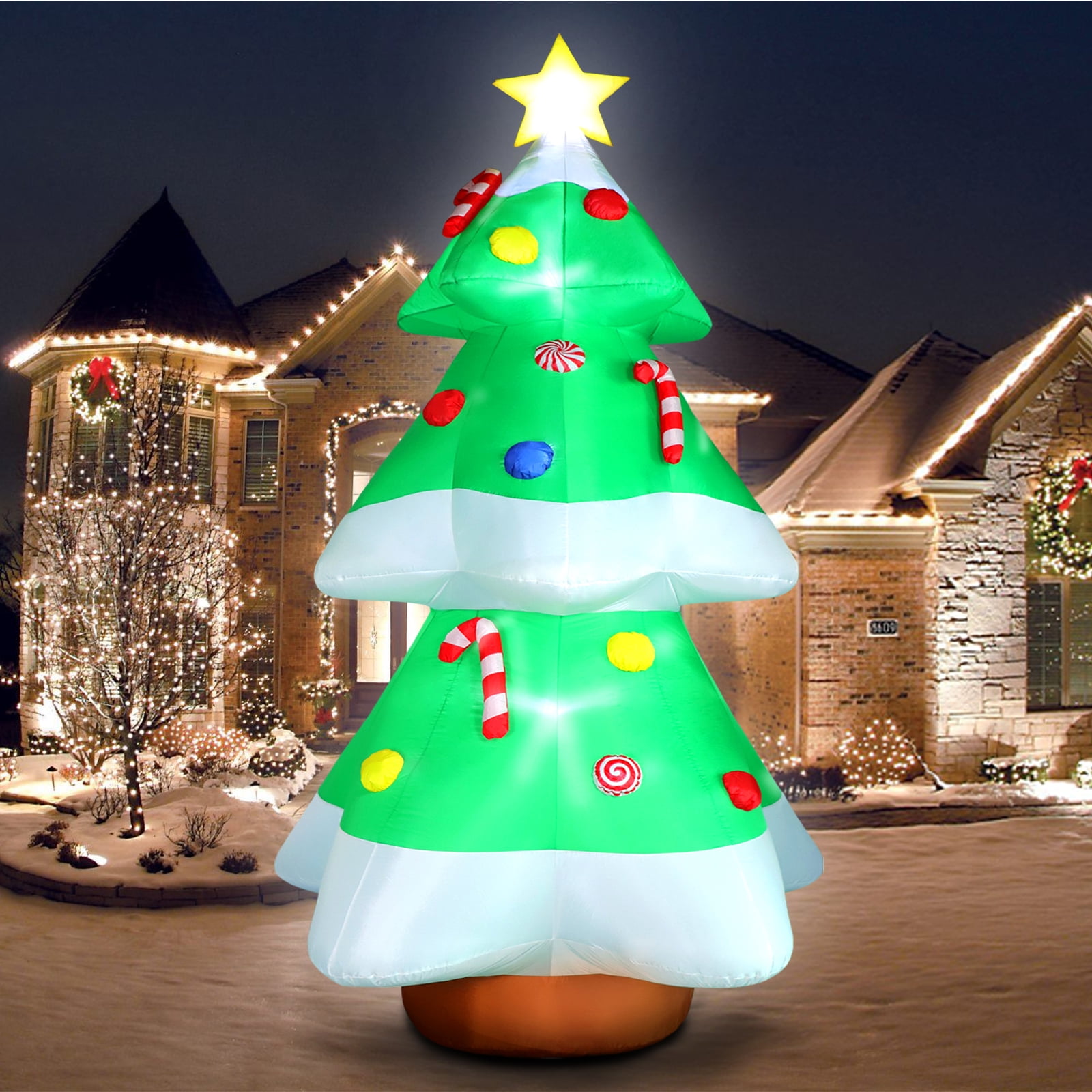 10FT Christmas Inflatables Tree Decorations Outdoor, Blow up Giant ...