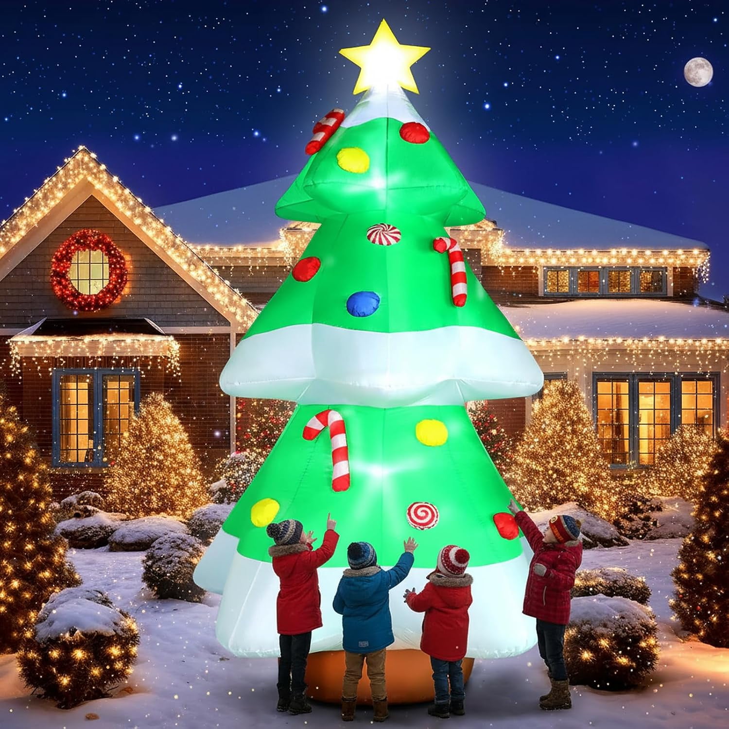 10FT Christmas Tree Inflatables Outdoor Decorations with LED Lights ...