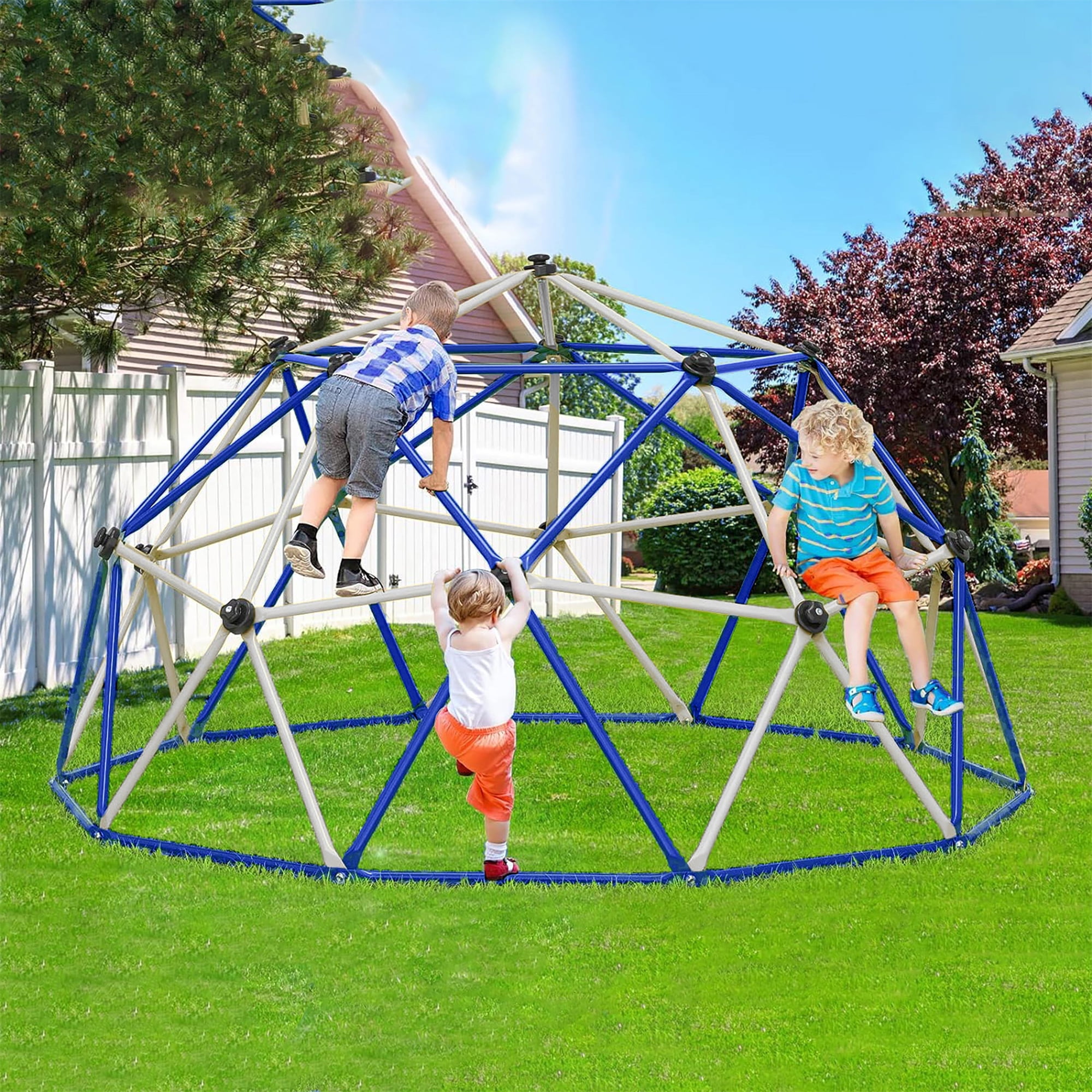 10FT Climbing Dome for Kids, Outdoor Dome Climber with Hammock ...