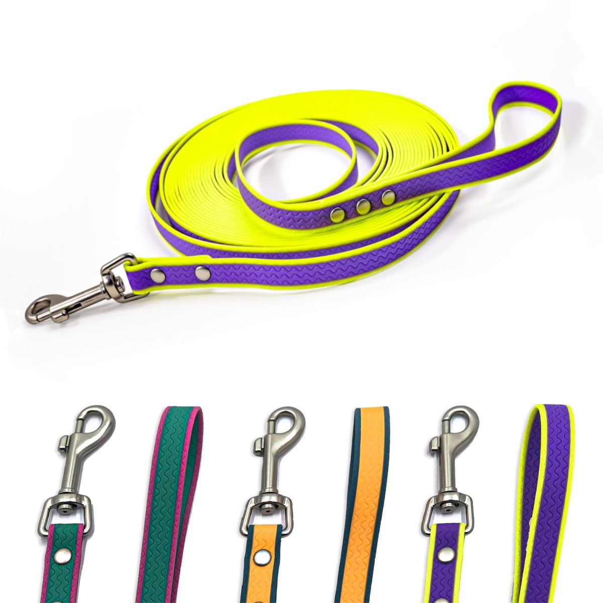 10FT Dog Walking Leash (Purple) - Reflective Waterproof Rust-Proof ...
