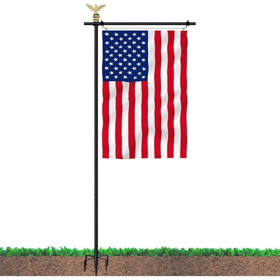 10FT Adjustable Garden Flag Pole Stand for Outdoor, Yard, Lawn | For ...