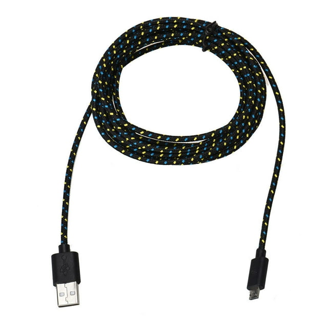 /10FT Micro USB Charger Sync Data Cord for Cell Phone Black - Walmart.com