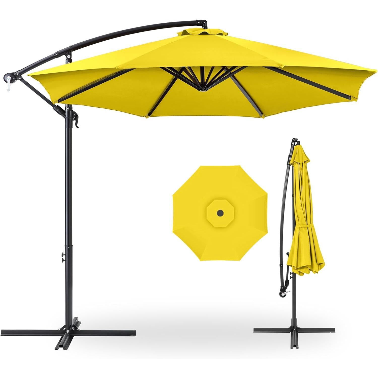 10FT Offset Hanging Patio Umbrella – TikTok Trending Outdoor Shade w ...