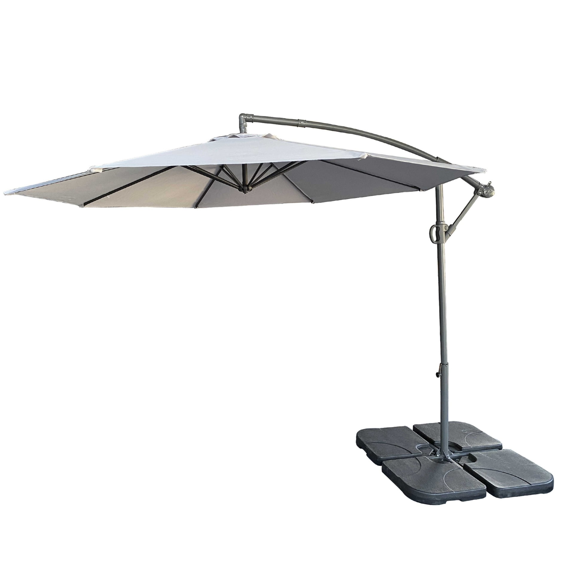 10FT Offset Patio Umbrella, Cantilever Hanging Outdoor Umbrella with 8 ...