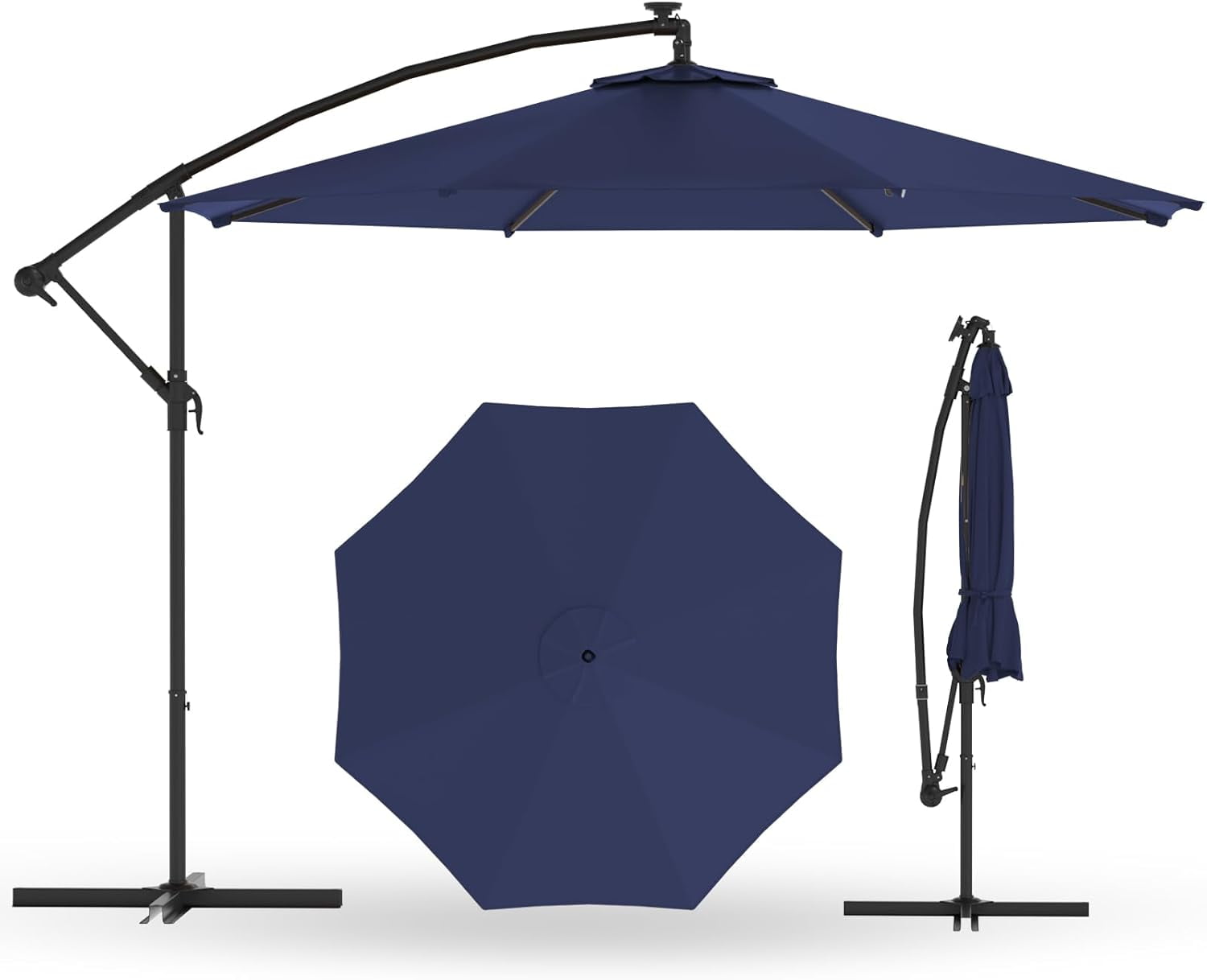 10FT Offset Patio Umbrella Hanging Cantilever Umbrella Outdoor Sun ...