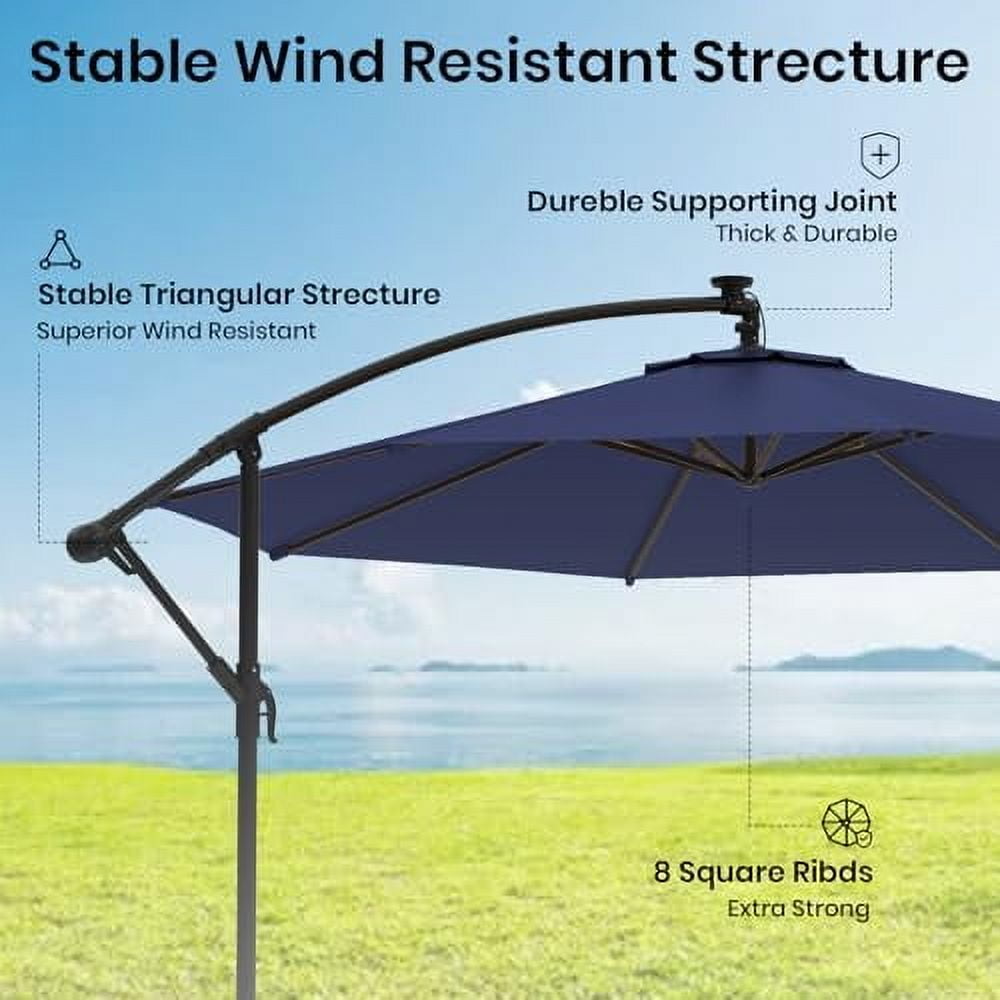 10FT Offset Patio Umbrella Hanging Cantilever Umbrella Outdoor Sun ...