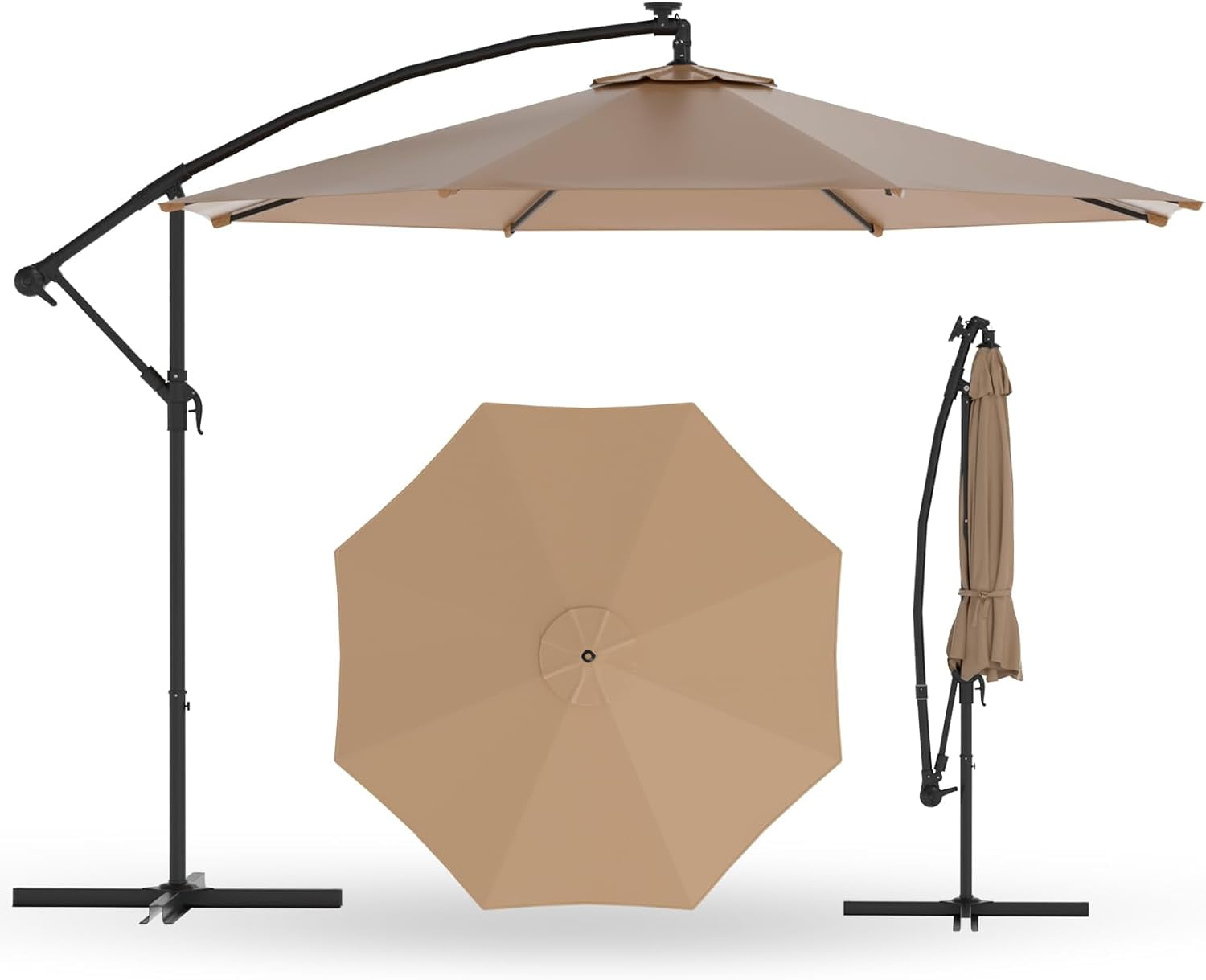 10FT Offset Patio Umbrella Hanging Cantilever Umbrella Outdoor Sun ...