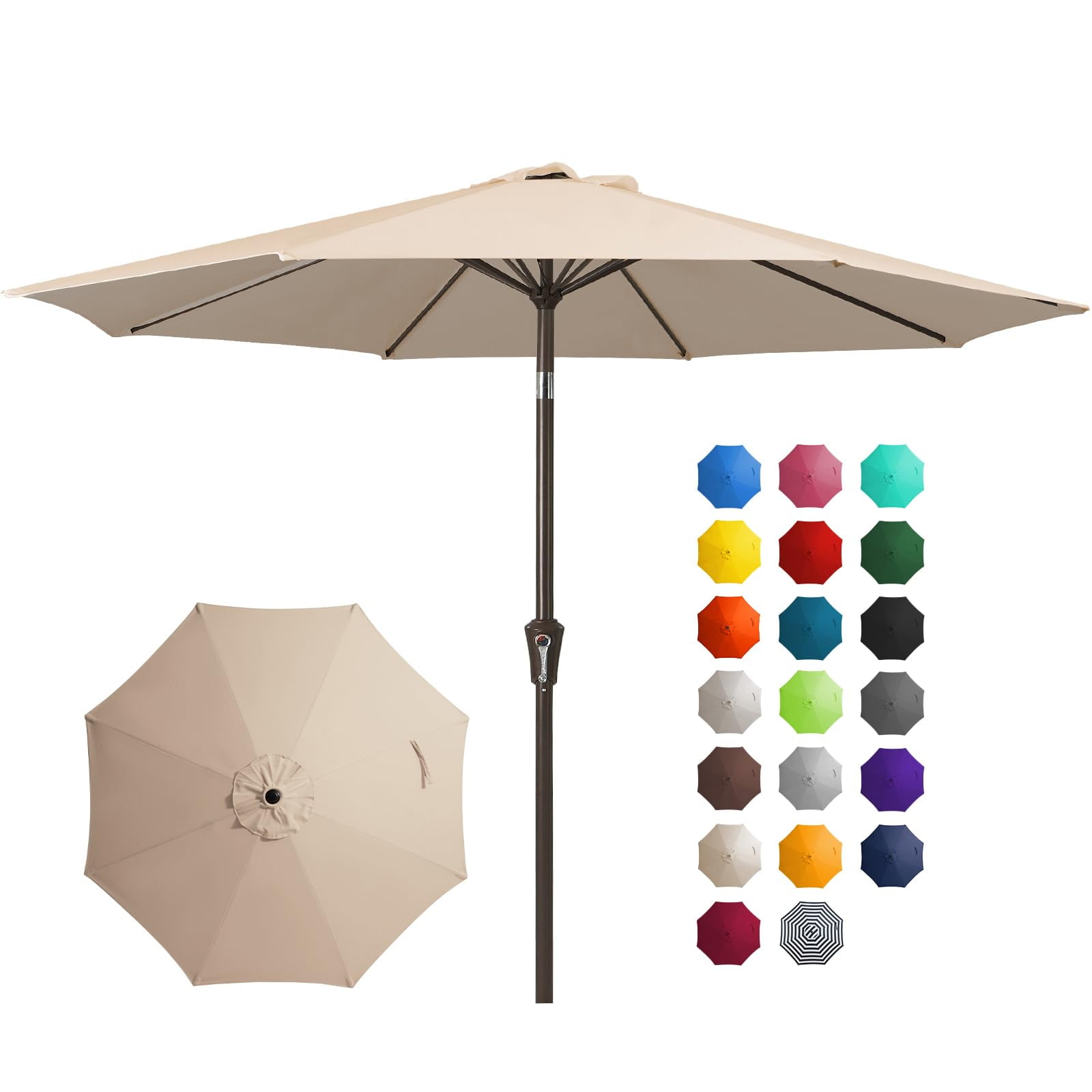 10FT Outdoor Patio Umbrella Outdoor Table Umbrella with Push Button ...