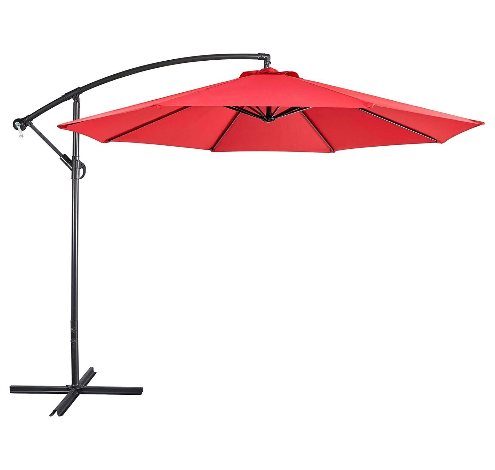 10FT Patio Offset Umbrella - Cantilever Hanging Outdoor Umbrellas w/UV ...