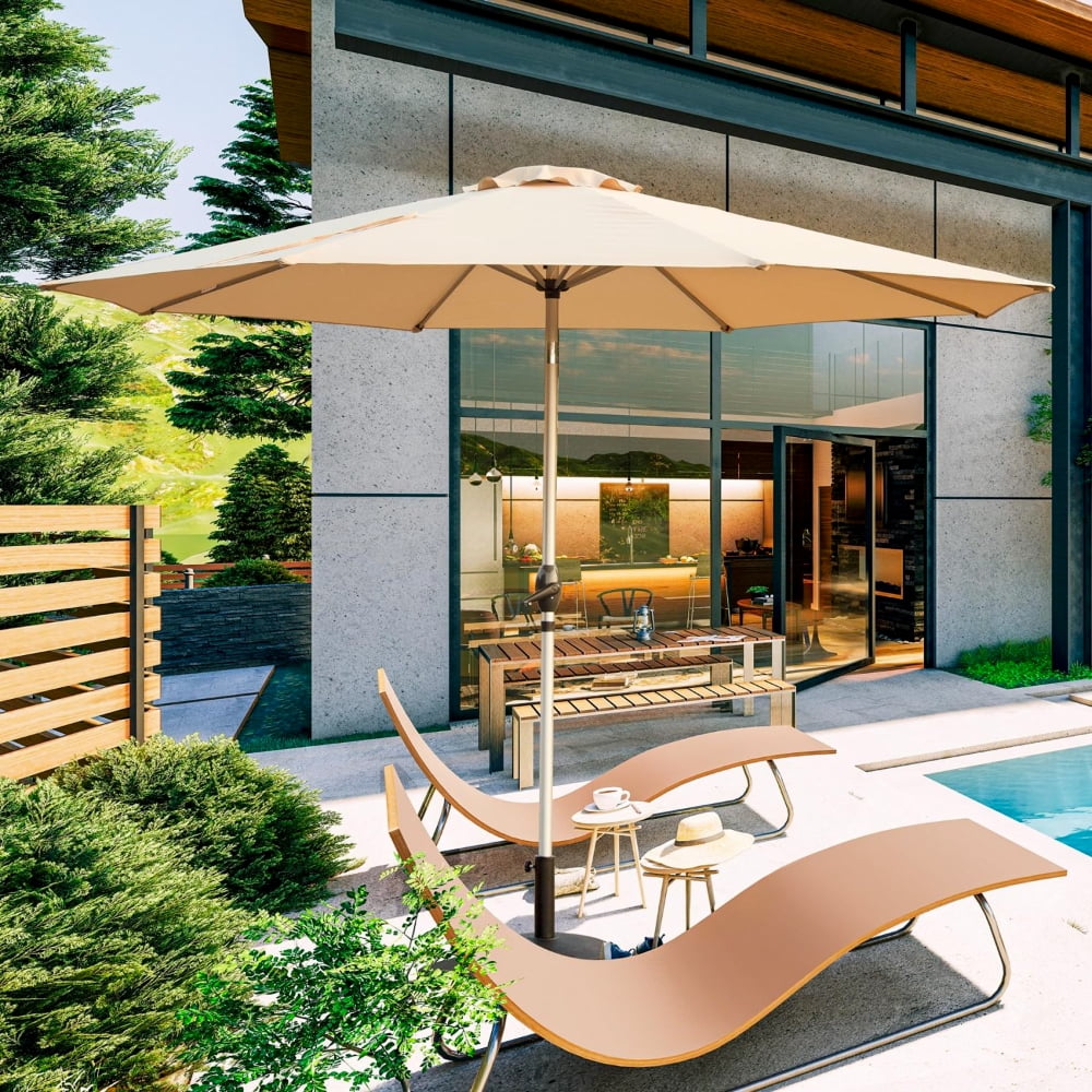 10FT Patio Umbrella Outdoor Table Umbrella with Push Button Tilt and ...