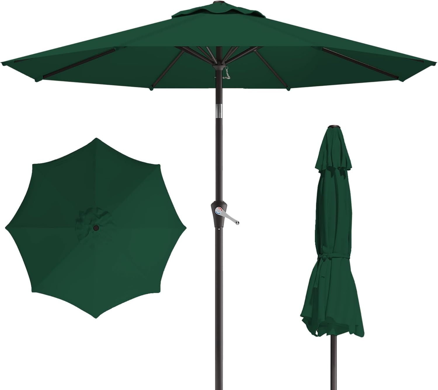 10FT Patio Umbrella, Outdoor Umbrella with Push Button Tilt and Crank ...