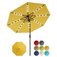10FT Patio Umbrella with Solar Lights 8 Sturdy Ribs Outdoor Table ...