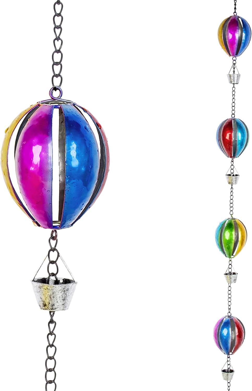 10FT Rain Chains for Outside, Rain Gutter Chain with 12 Lily Cups ...