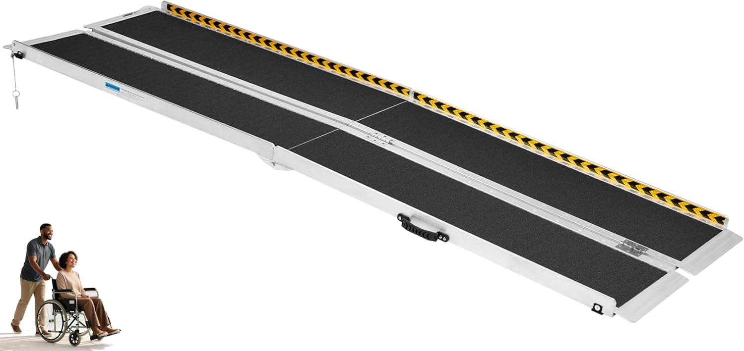 10FT Ramp Wheelchair Ramp for Home, Non-Skid Aluminum Portable ...