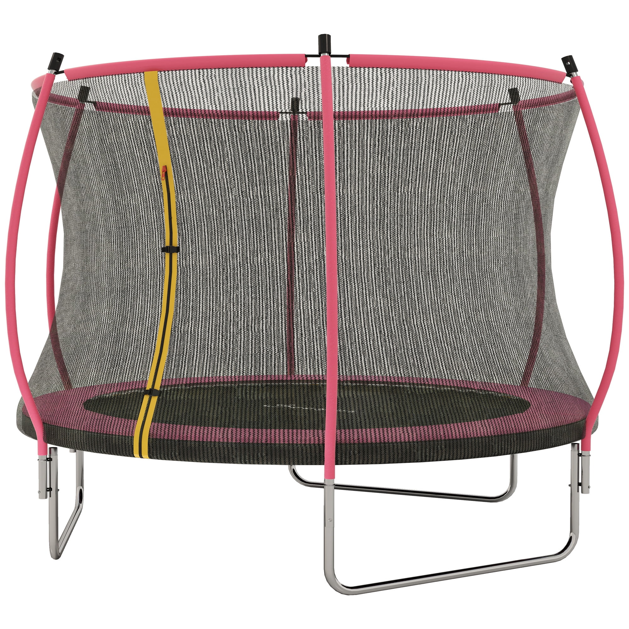 10FT Round Pink Trampoline with Safety Enclosure Net, 330Lbs Weight ...