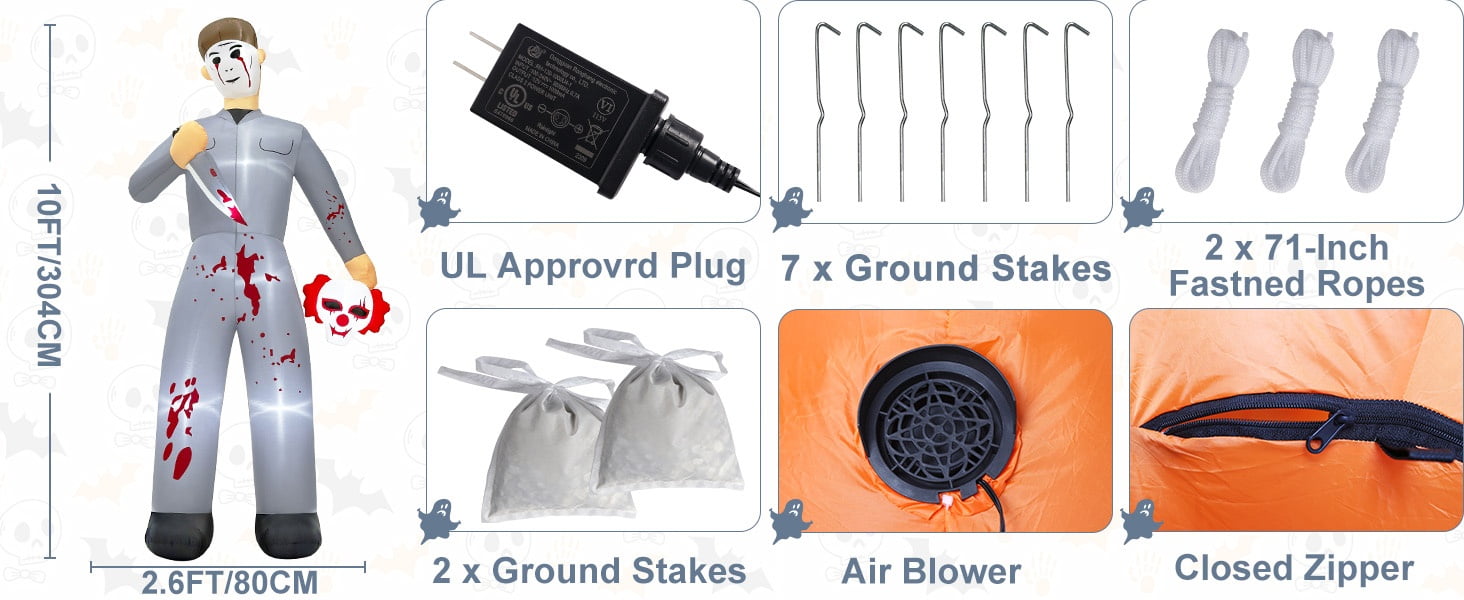 10FT Serial Killer Giant Halloween Inflatable, Horror Movie Inflatables ...