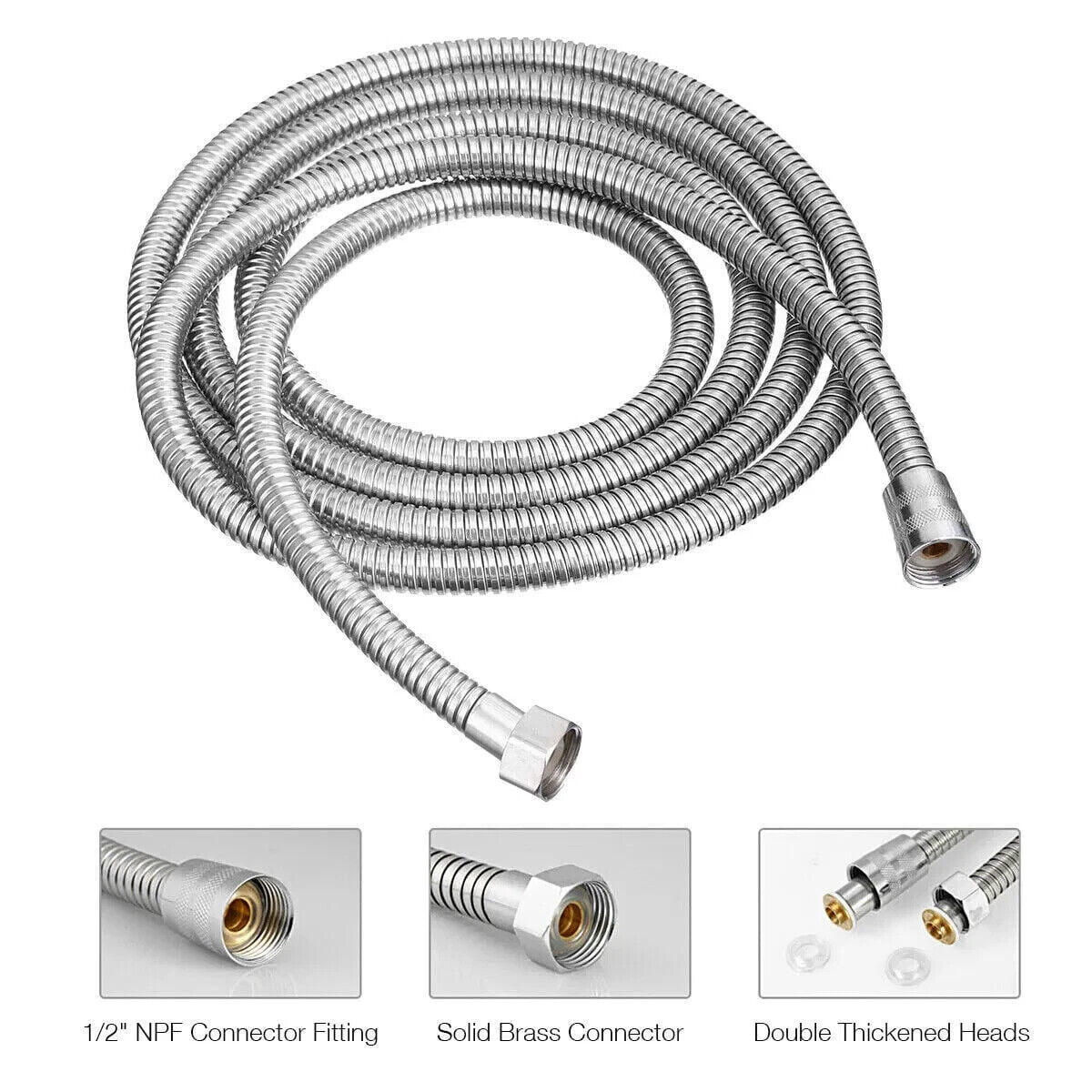 10FT Shower Head Hose Handheld Extra Long Stainless Steel Bathroom ...