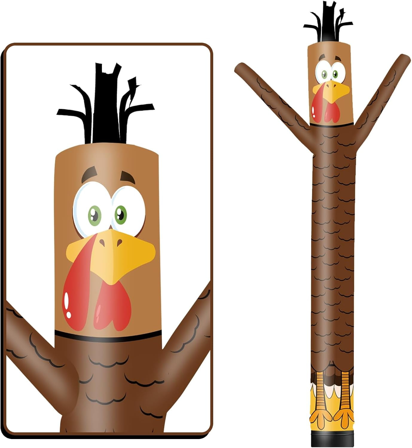 10FT Tall Turkey Inflatable Tube Man (12''Diameter) Wacky Wavy Dancing ...