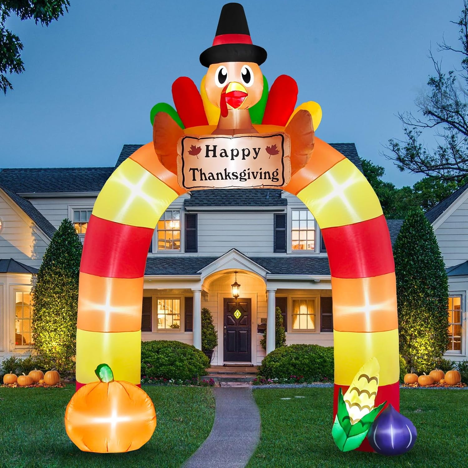 10FT Thanksgiving Inflatables Turkey Archway Outdoor Decorations ...