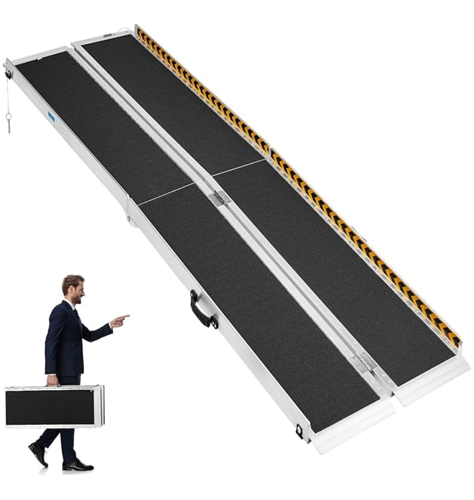 10FT Wheelchair Ramp, Anti-Slip Aluminum Folding Portable Handicap ...