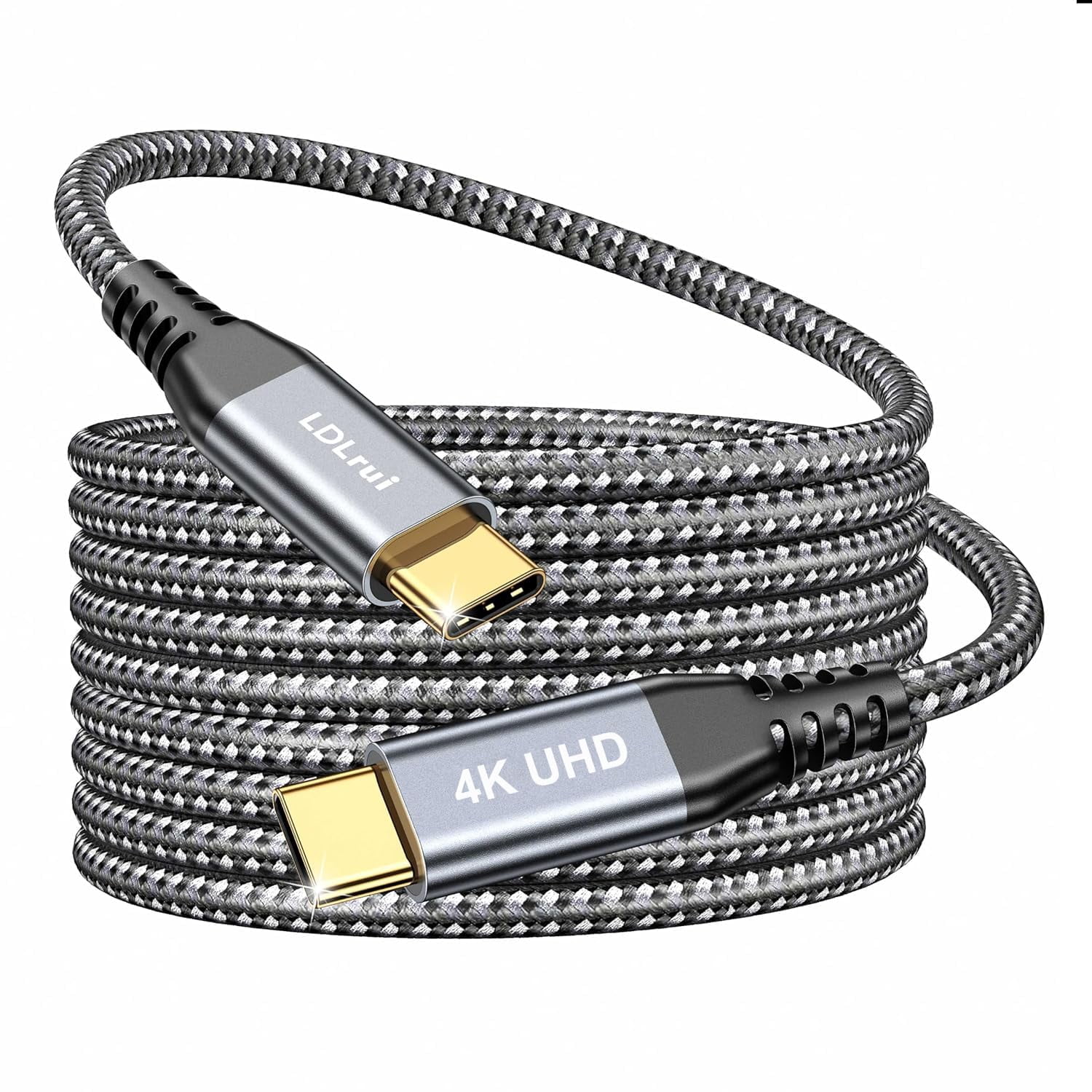 10FTUSB-C Monitor Cable, 4K UHD USB C Video Cable, 10Gbps Data & 100W ...