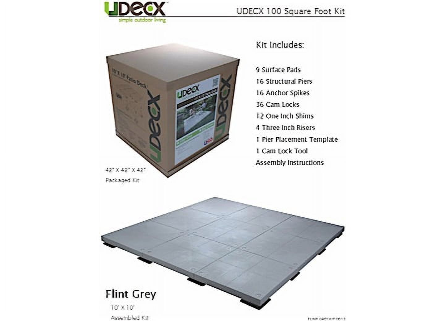 UDECX RSKW32 Modular Portable Decking 100 Sq. Ft. Starter Kit – Flint ...