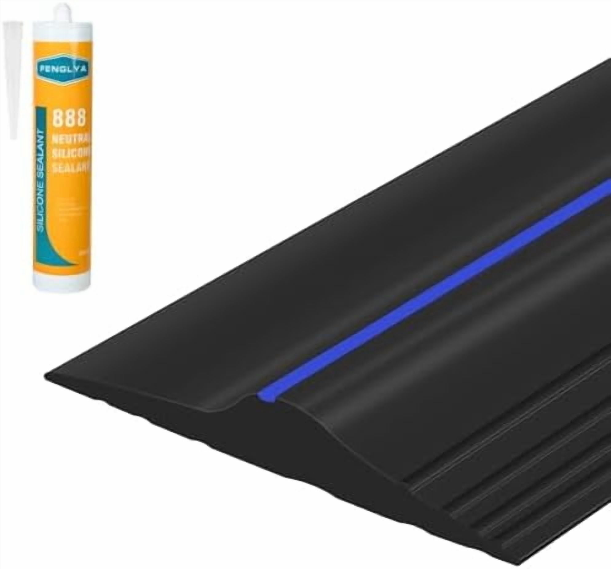 10Ft/3.05M Universal Garage Threshold Seal Strip with 300ml Black ...