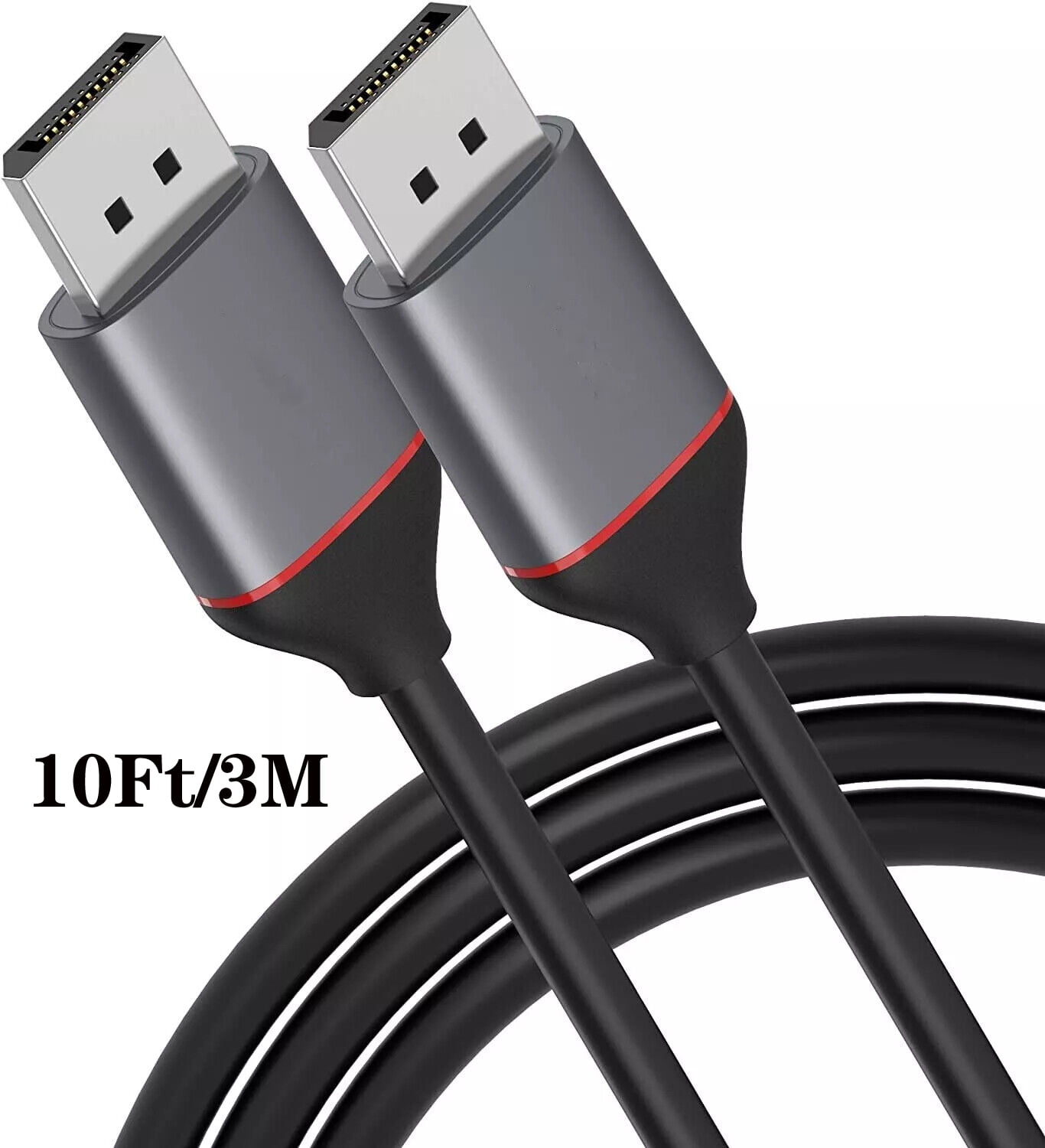 10Ft/3M Displayport to Display Port Cable DP Male to Male Cord 4K HD ...