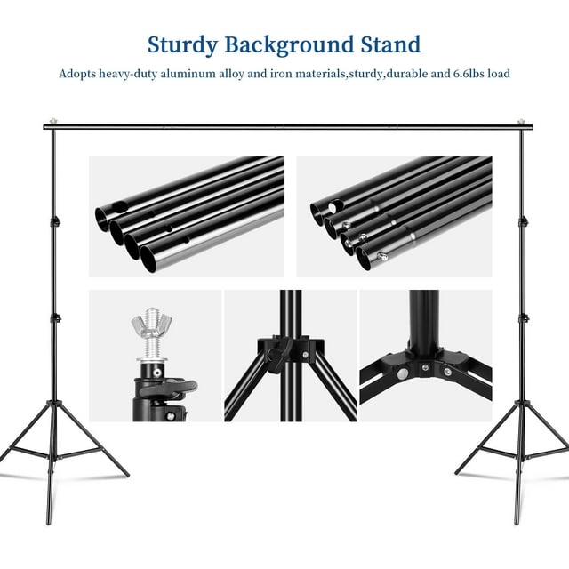 10Ft Adjustable Photography Background Stand Photo Backdrop Crossbar ...