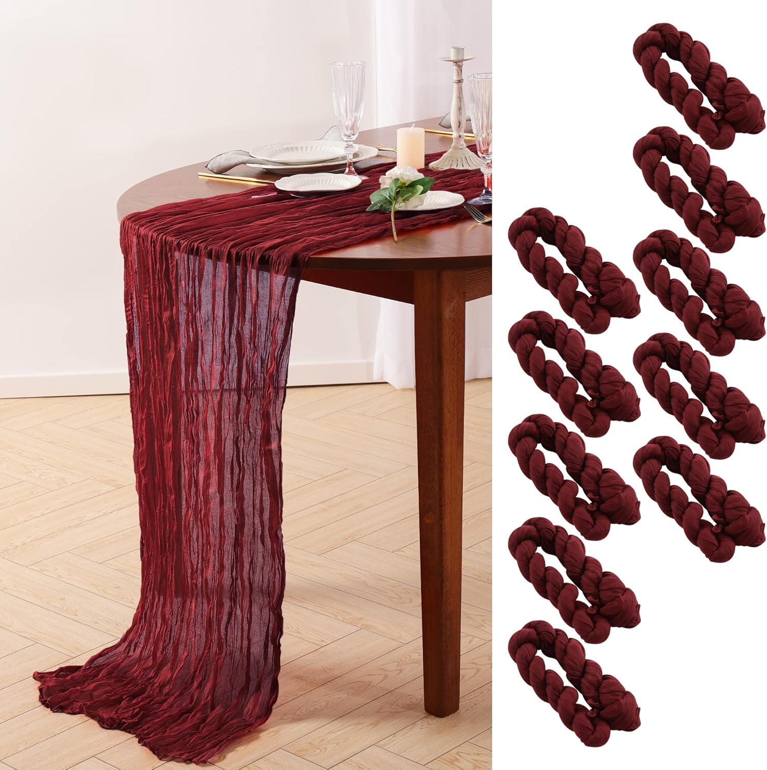 10Ft Gauze Table Runner, Sheer Cheesecloth Table Runner Bulk for ...