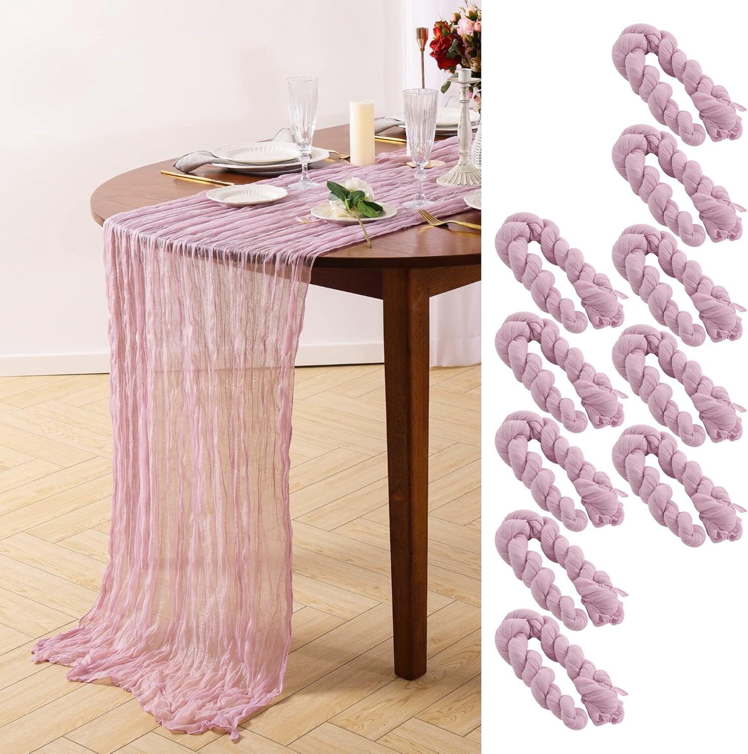 10Ft Gauze Table Runner, Sheer Cheesecloth Table Runner Bulk for ...