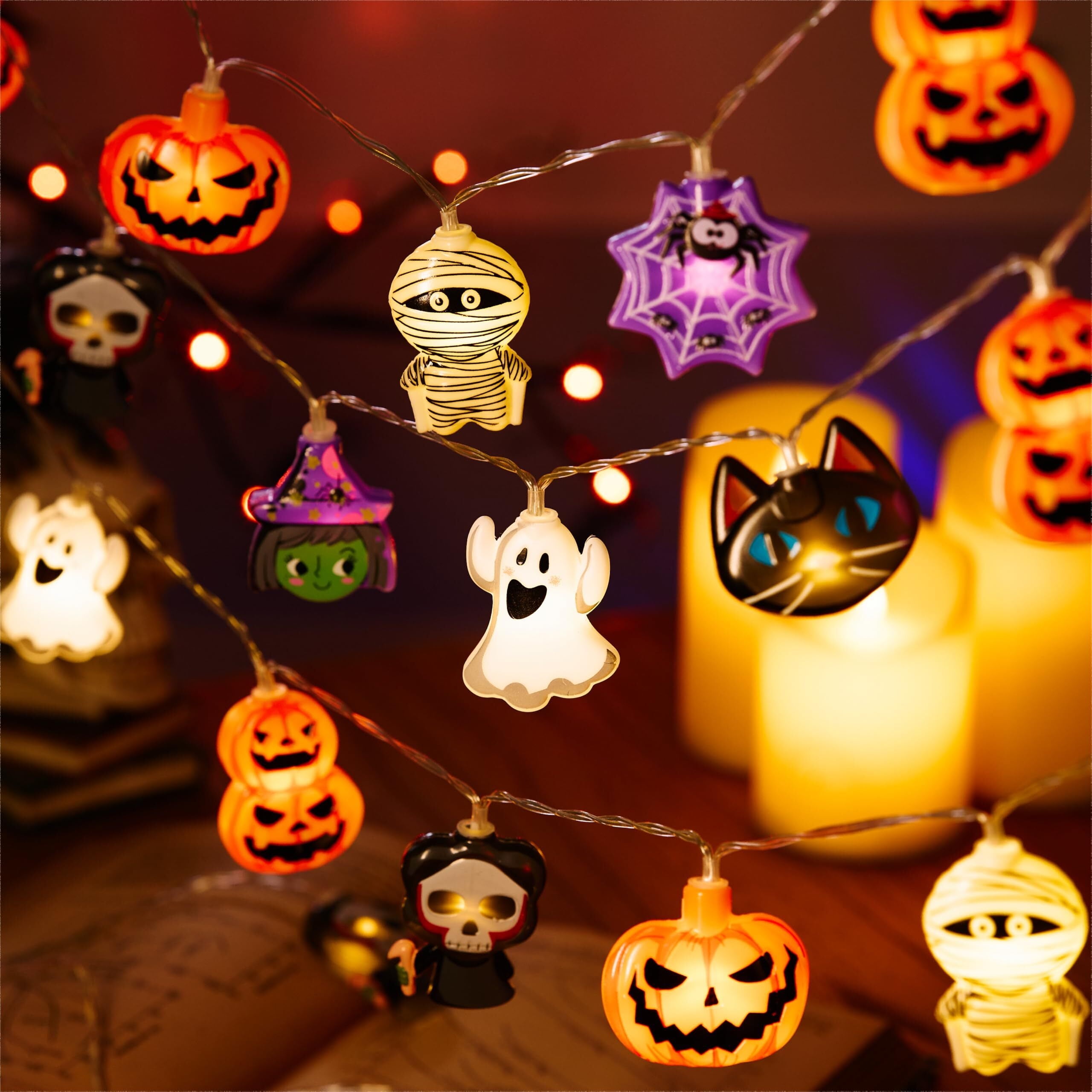 10Ft Halloween String Lights Decorations, 20 LED Halloween Decorations ...