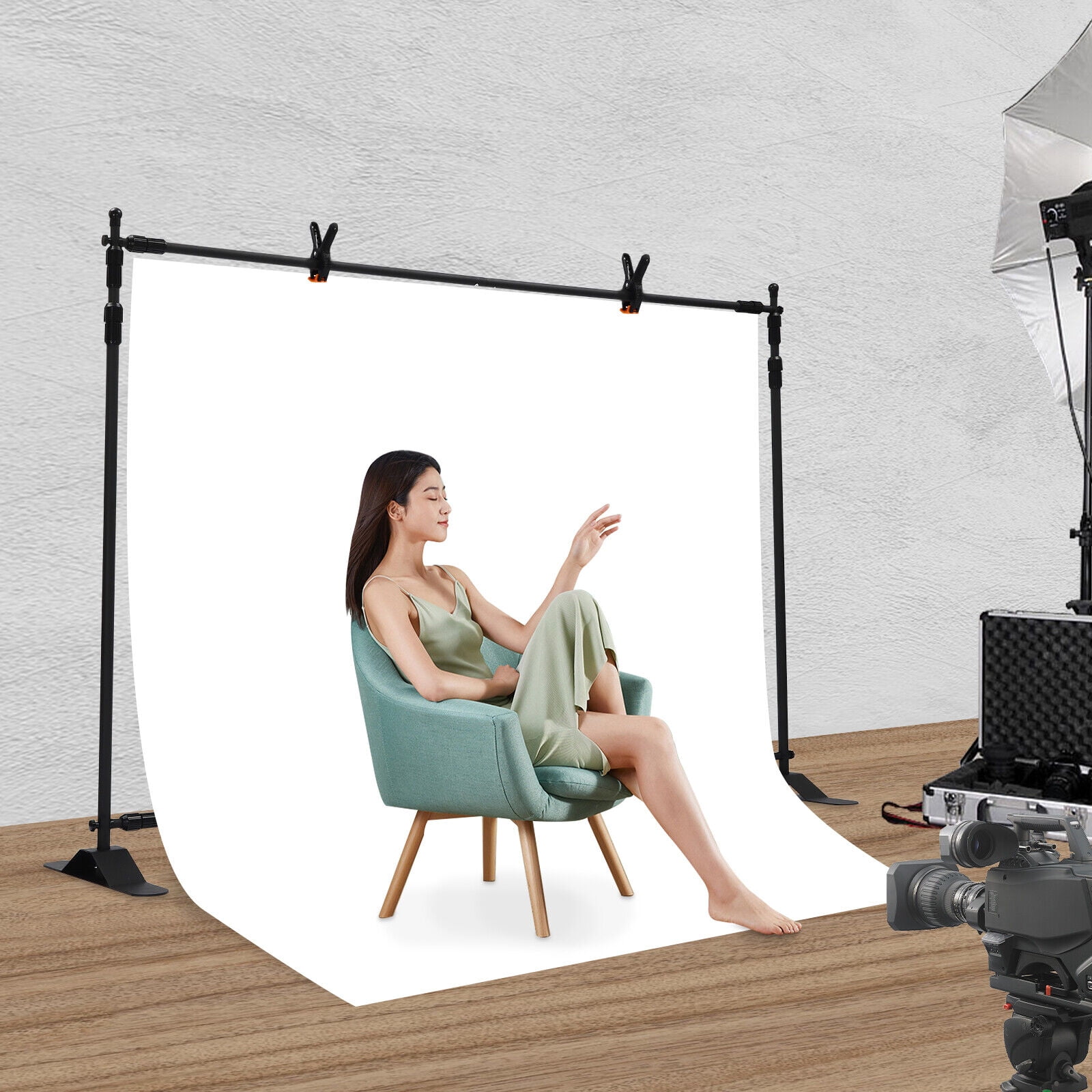 10Ft Heavy Duty Adjustable Background Stand, Photography Backdrops ...