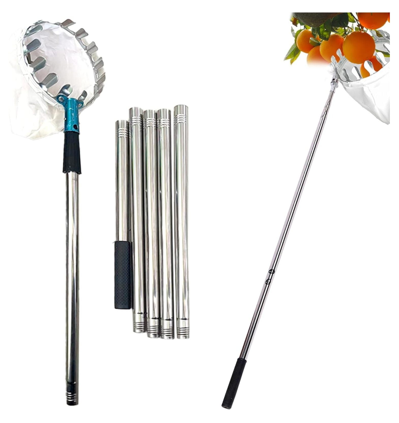 10Ft Stainless Steel Picker With Telescopic Handle, Fruit Picker, Fruit ...