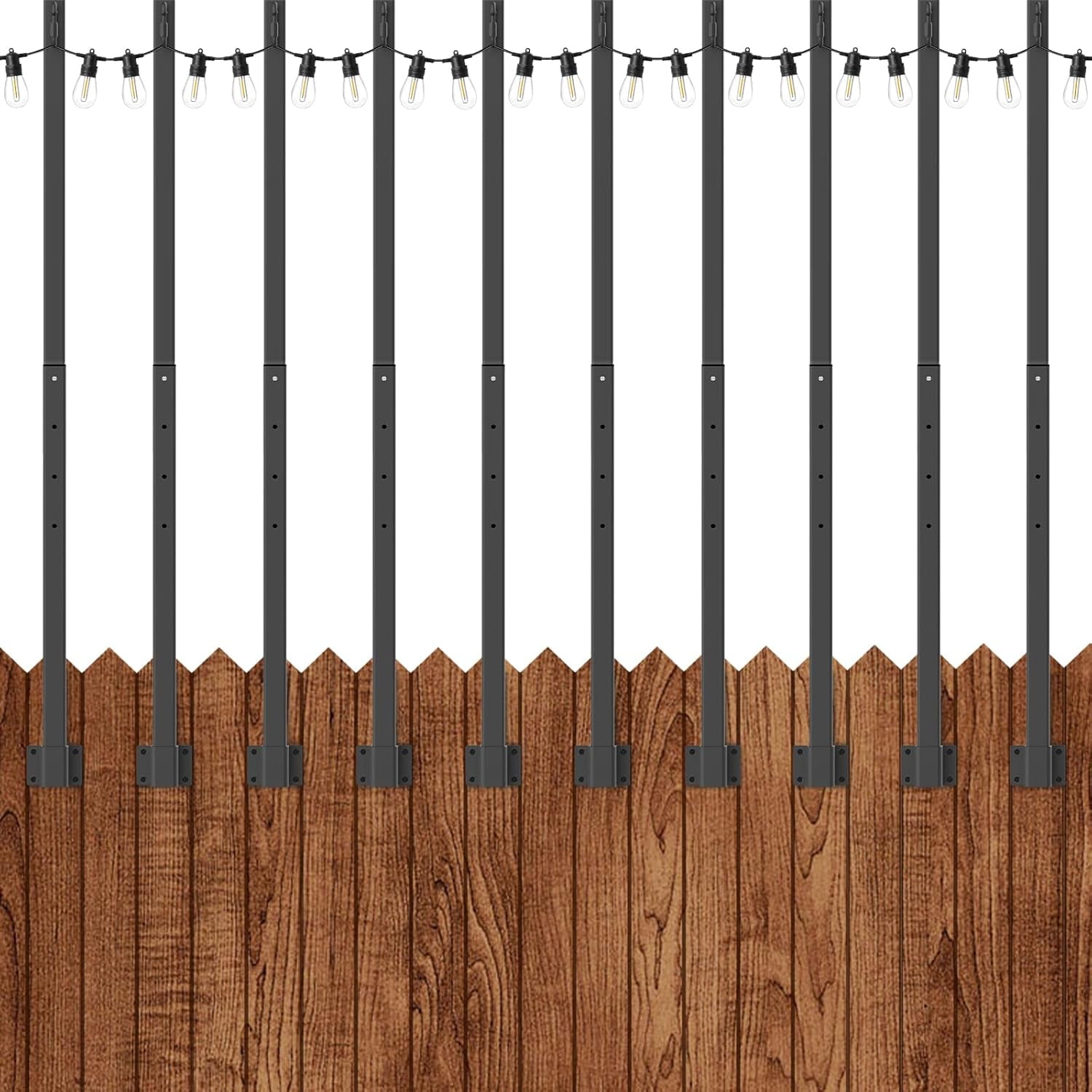 10Ft String Light Poles 4 Pack,Light Poles for Outside Lights,Outdoor ...