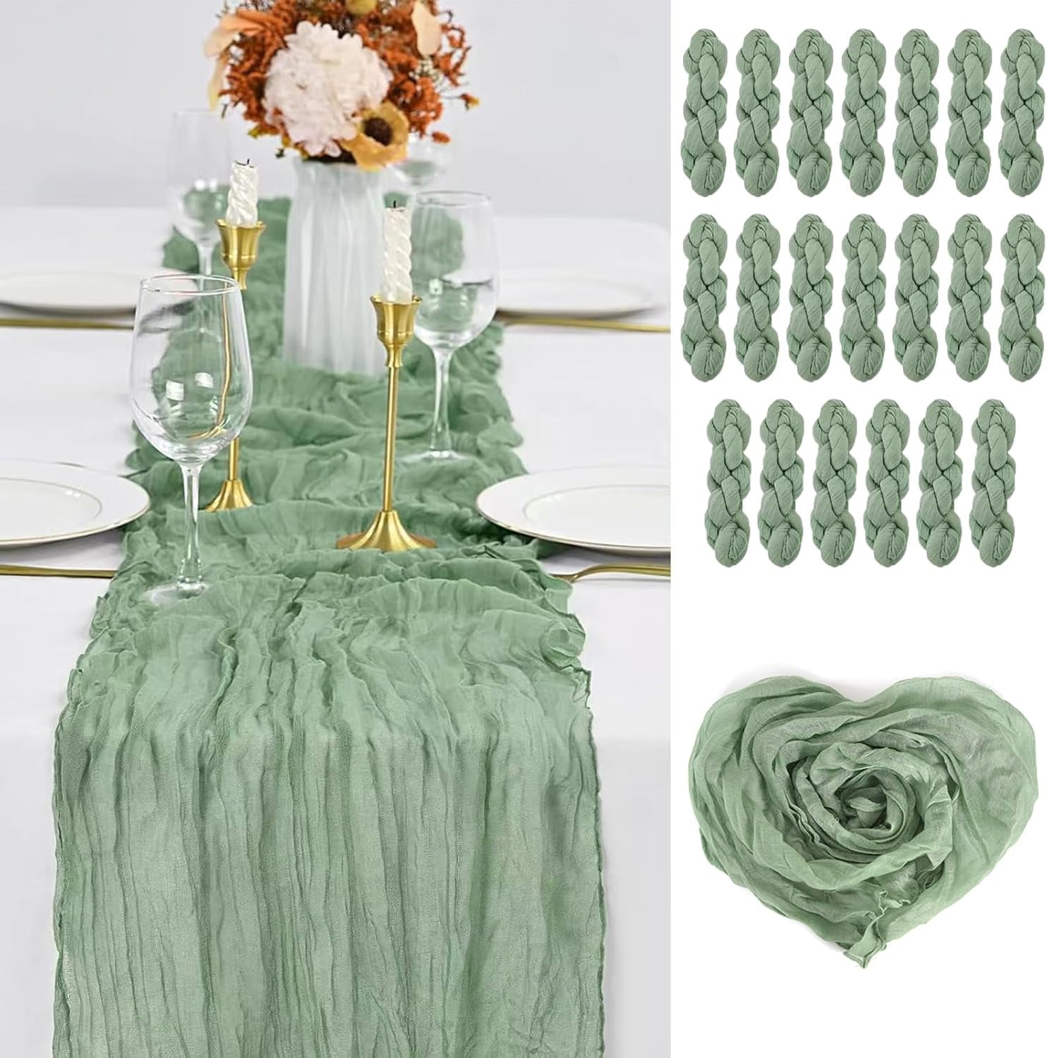 10Ft Table Runner Boho Cheesecloth Table Runner Table Runners Wedding ...