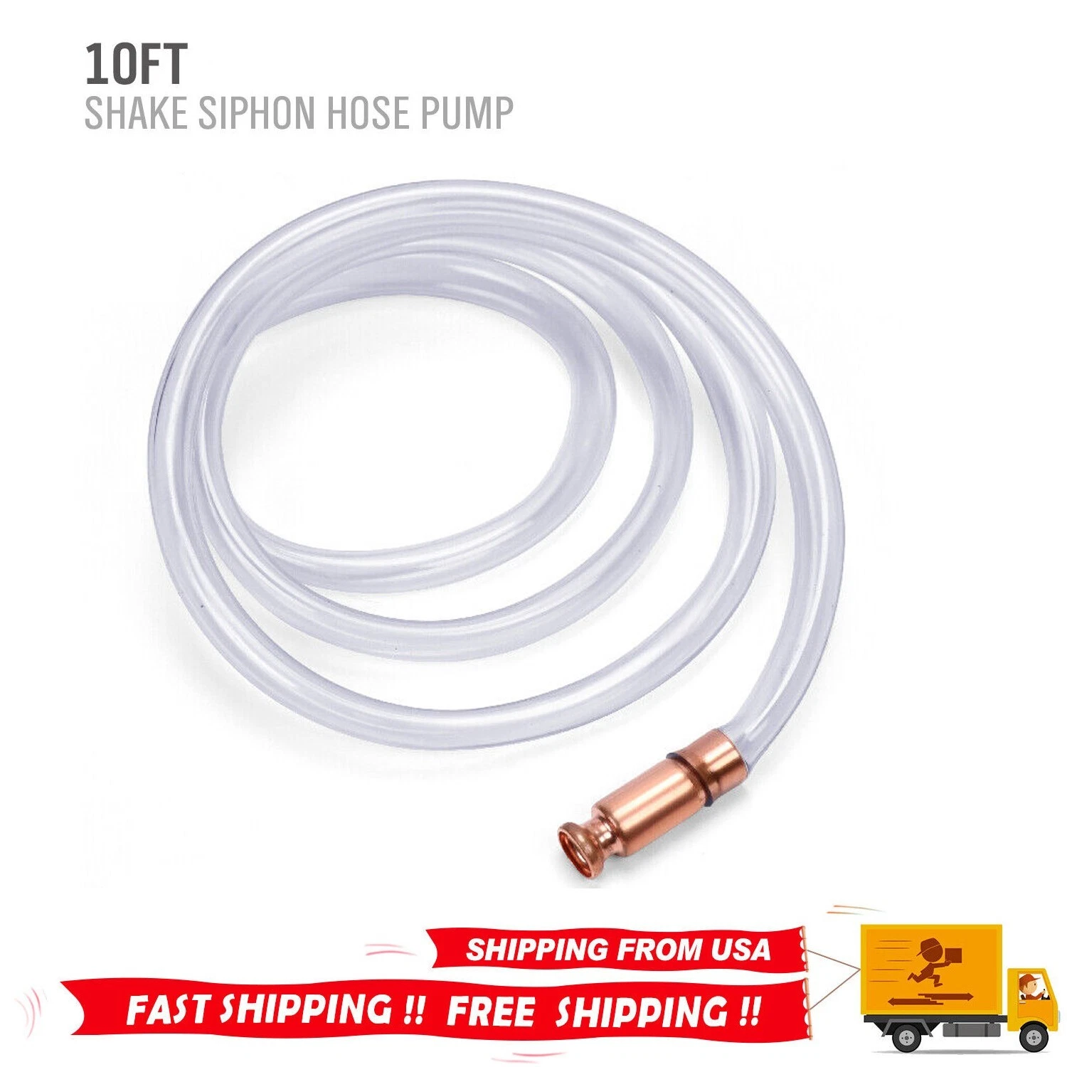 10Ft X 1/2 Siphon Hose Pump Self Priming Jiggler Shaker Transfer Fuel ...