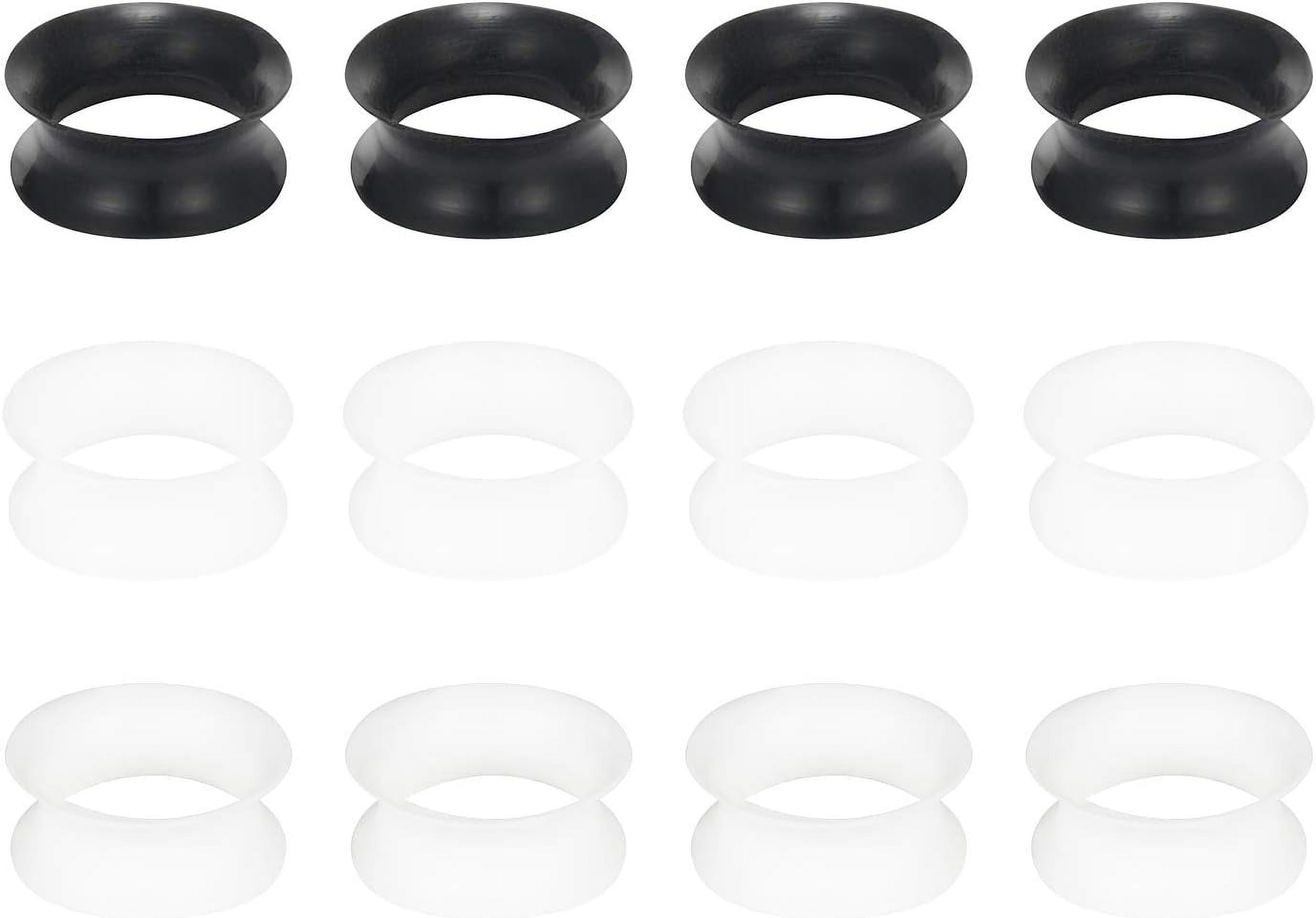 10G-50mm Thin Silicone Gauges for Ear Flexible Double Flare Gauges ...