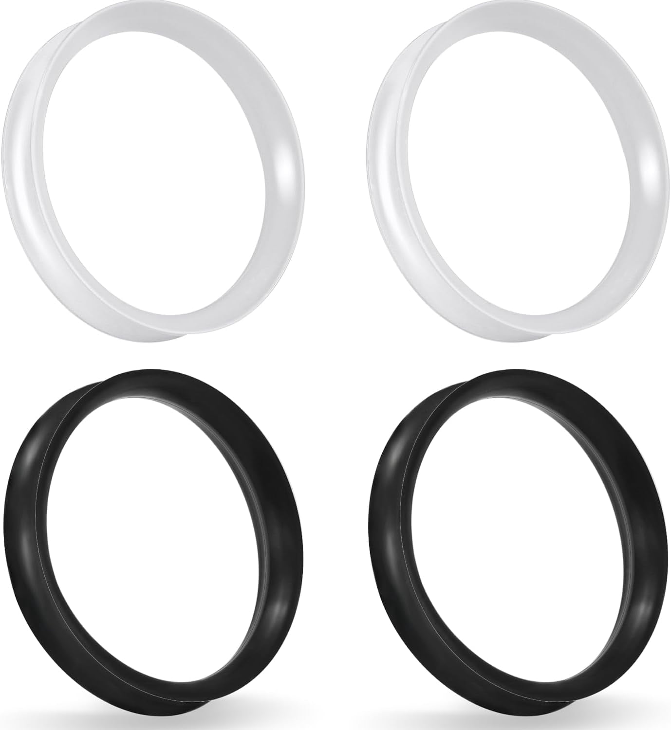 10G-50mm Thin Silicone Gauges for Ear Flexible Double Flare Gauges ...