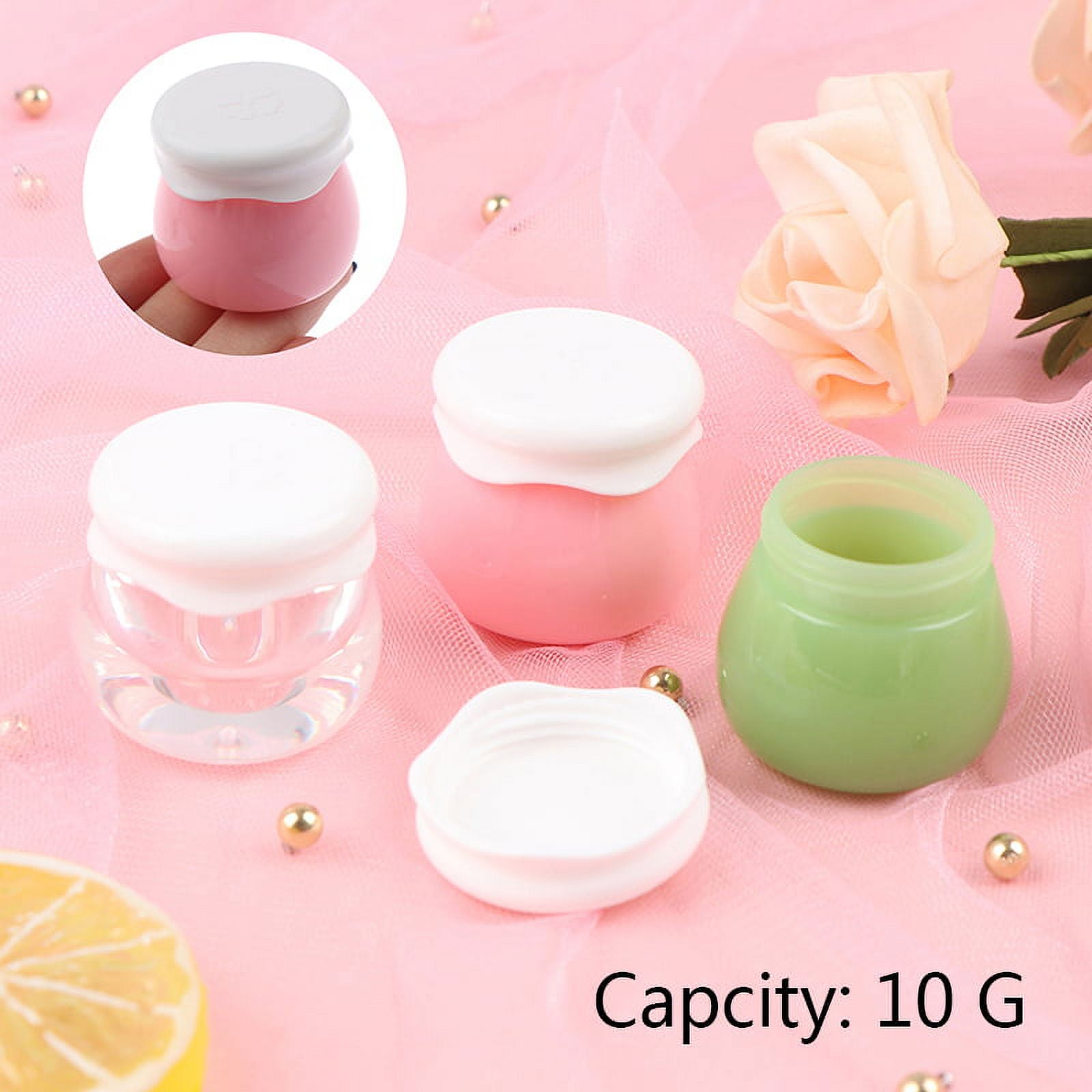 10G Plastic Cosmetic Empty Jar Pots Makeup Cream Lip Balm Refillable ...