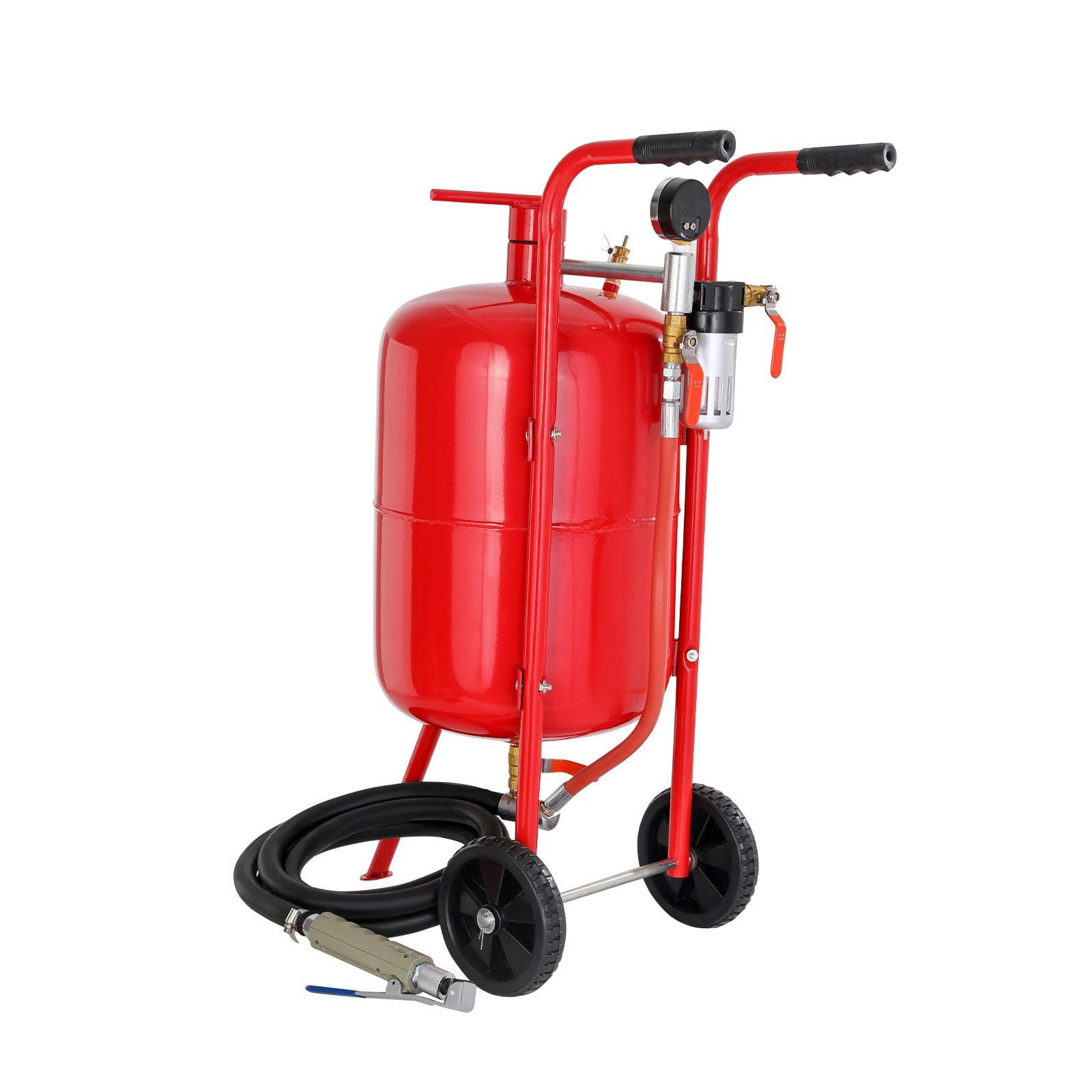 10Gal/40L Sandblaster Equipped w/Nozzle Shut-Off Valve Pressure Gauge ...