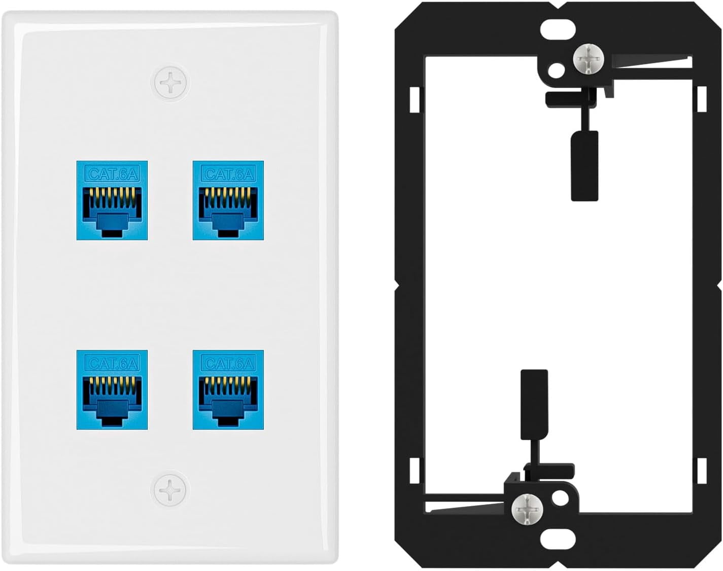 10Gbps Ethernet Wall Plate CAT6A, 1-Port Keystone Wall Plate and Jack ...