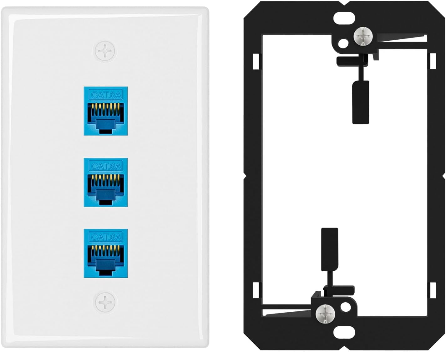10Gbps Ethernet Wall Plate CAT6A, 1-Port Keystone Wall Plate and Jack ...