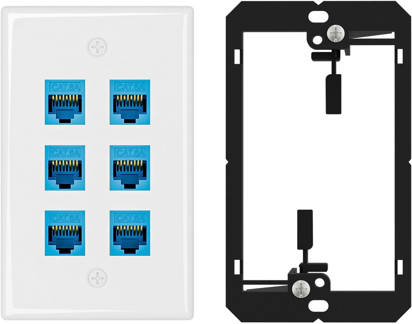 10Gbps Ethernet Wall Plate CAT6A, 1-Port Keystone Wall Plate and Jack ...