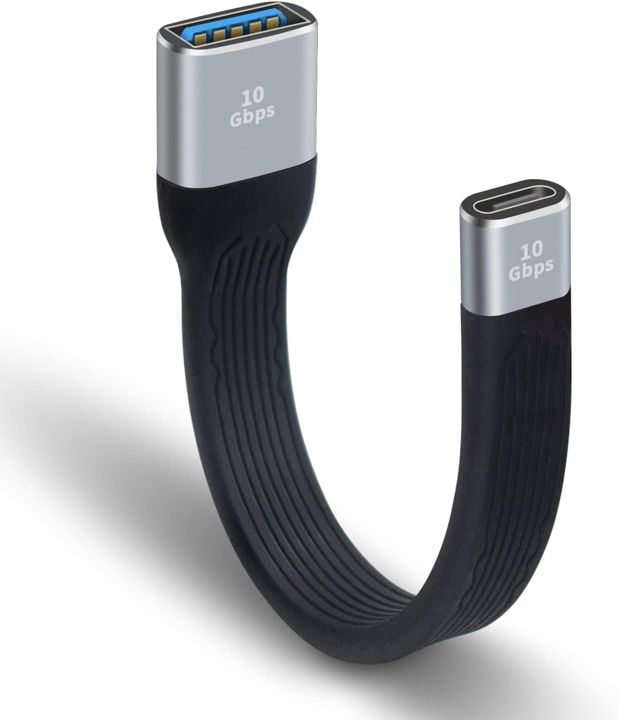 10Gbps USB C Female to USB A Female Adapter Soft Flat Short USB C to ...
