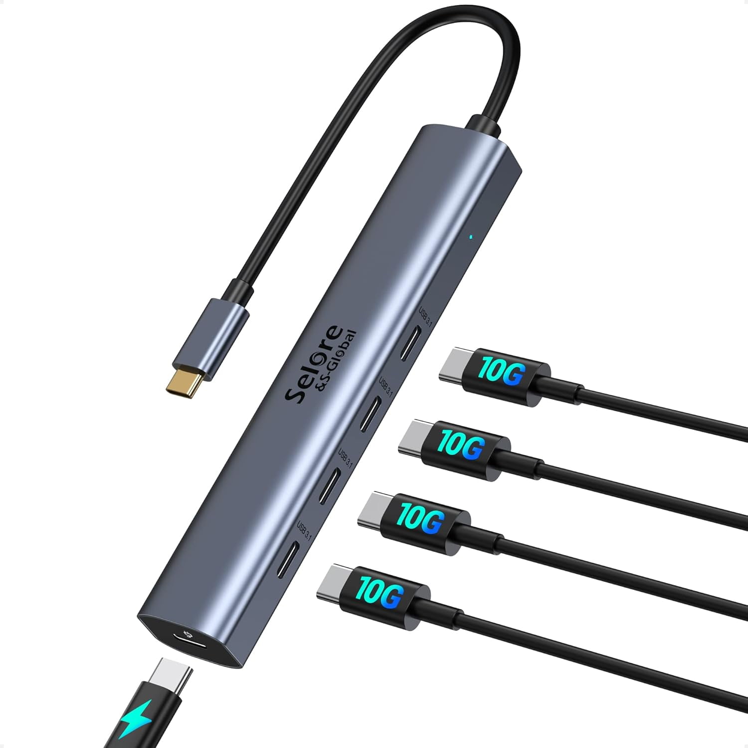 10Gbps USB-C Hub, 5-Port USB-C Splitter with 100W Power Delivery ...